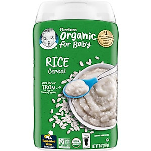 Gerber Baby Cereal Organic 1st Foods, Rice Cereal, 8 Ounce (Pack of 6)