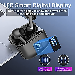 Sibotion Wireless Earphones, Bluetooth 5.3 Dual-mic ENC Call Noise Reduction, with LED Power Display Charging Case, IPX5 Waterproof Ultra-Light and Ergonomic for Sports and Esports