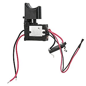 Cordless Drill Speed Control Trigger Switch 7.2 V - 24 V Electric Drill Switch with Small Light for Electric Hand Drill or Other Power Tools, Drill Trigger Switch with Reverse Function