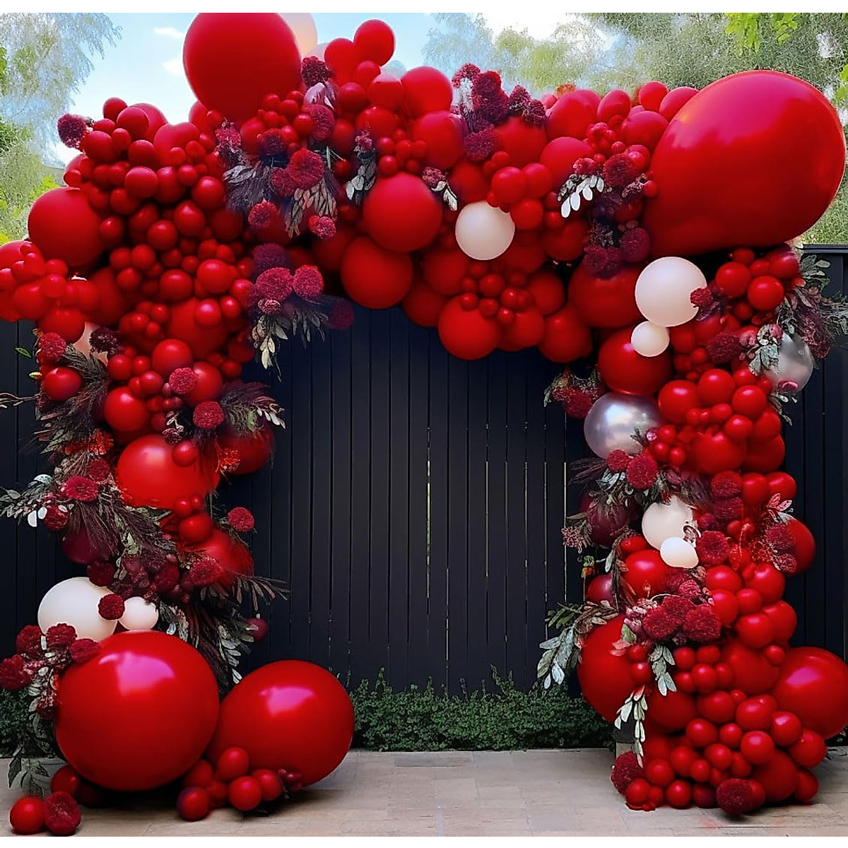 Red Balloons Double Stuffed Red Balloons Different Sizes Latex Ruby Red Balloon Garland Matte Premium Red Balloon Arch Kit for Birthday Wedding Baby Shower Mother's Day Christmas Party decorations