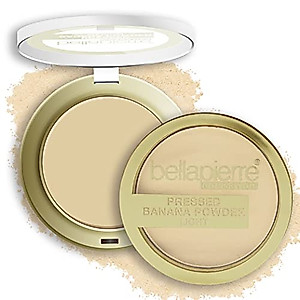 bellapierre Pressed Banana Setting Powder | Lightweight Compact Color-Correcting Powder with All Day Makeup Protection | Eliminates Blotchiness and Dark Spots - Light - 0.28 Oz