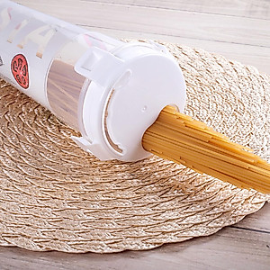 Airtight Cylinder Pasta Container with Serving Portion Lid | Locking Lid with 1-2 Serving Portions Options | BPA-Free Plastic Noodle Container | Kitchen Pantry Organization and Storage