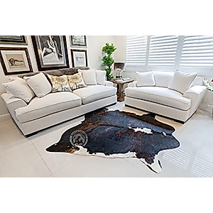 Genuine Brindle Dark Tricolor Cowhide Rug XL Size 6 x 7-8 ft. 180 x 240 cm