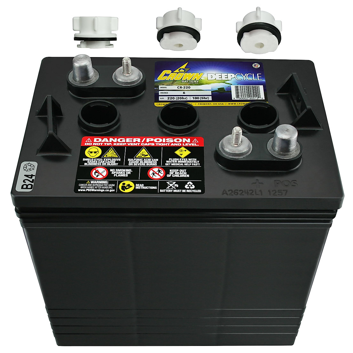 PowerStar Crown CR-220 Group GC2 6V 220 AH Battery X6