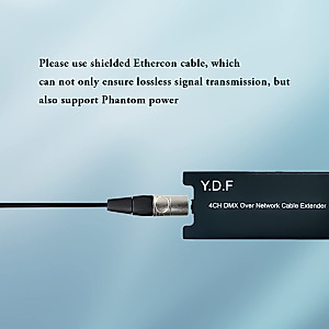Y.D.F 3.3 Ft 4 CH Multi Network Snake Receiver Over Ethercon Cable XLR Snake Box Extender for Stage Lighting and Recording Studio- XLR/AES/DMX Channel Over Cat5E/Cat6/Cat7 Cable (1 Male+1 Female