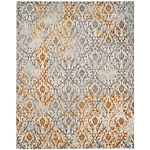 SAFAVIEH Madison Collection 9' x 12' Cream Orange MAD608K Boho Chic Distressed Non-Shedding Living Room Bedroom Dining Home Office Area Rug