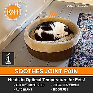 K&H Pet Products Pet Bed Warmer, Turn Any Cat or Dog Bed Into a Heated Cat or Dog Bed, Waterproof Heated Pad to Insert Inside Indoor Cat and Dog Beds - Gray Small, 100538772