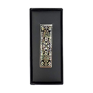 Mother of Pearl Money Clip Wallet Credit Card Slim Bussiness Card Stainless Steel Holder Noble Gift Collection (Creeper)