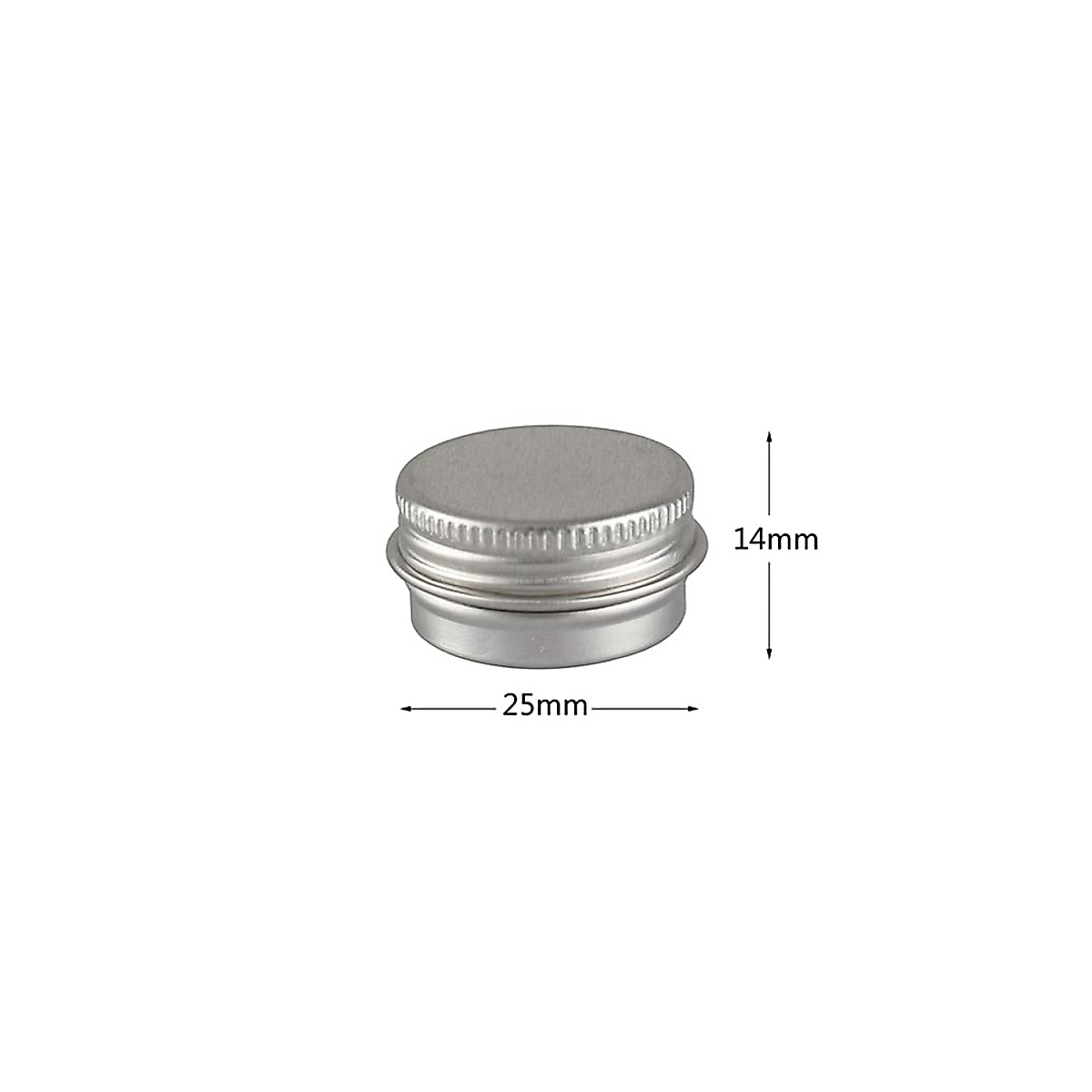 Dlibuy DLIBUY 100 Pcs Empty Round Silver Aluminum Tin Jars with Screw Lids Cosmetics Lip Balm Containers Pots for DIY Candle,Salve Powder,Crafts,Storage Cans 3 Alu Spoon,100 Labels