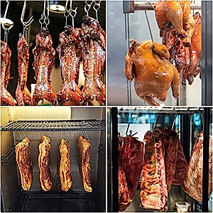 EATHEATY 60PCS 5inch 6inch 7inch Meat Hooks for Hanging, Stainless Steel Butcher Hooks for Smoker Butchering Smoking Hanging Beef, Meat, Drying, BBQ, Grilling Sausage Chicken Beef Hook Tool