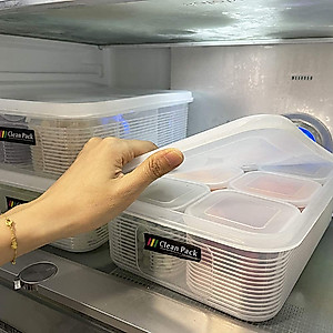 TeTeBak Food Storage Containers with Lids Airtight - 6PCS Removable Individual BPA-Free Plastic Food Containers for Pantry Organization and Storage, Stackable Meal Prep Containers Reusable (6PCS-128OZ-Meal-Prep)