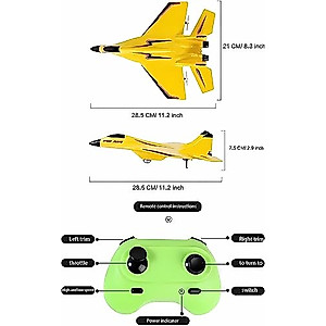 Jaiafupm Remote Control Wireless Airplane Toy - 2.4Ghz Su-35 RC Plane, Foam RC Fighter Plane Jet with Lights, Drop-Resistant Fighter Glider, Remote Control Air Planes Toy for Flight Lovers