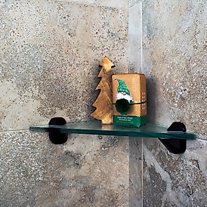 Dulles Glass 16" x 16" Triangle Glass Shelf - Shelf Only - Tempered - 3/8" Thick - Flat Polished Glass