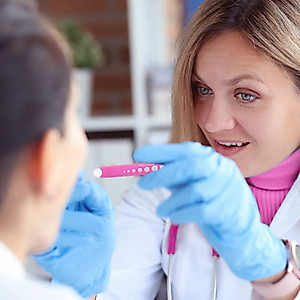 BV Medical Pink Penlights with Pupil Gauge and Pocket Clip, Pack of 6