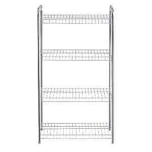 Rubbermaid 4-Tier Heavy Duty Wire Shelf, Satin Nickel, Easy Assemble with Hardware Included, for Food/Laundry/Closet Home Storage Use