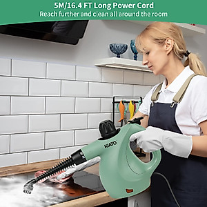 Kiato Handheld Steam Cleaner, 10 in 1 Hand Held Steamer for Cleaning, Portable Pressurized Steamer for Home Use, Bathroom, Mini Steam Cleaners for Upholstery Furniture Sofa Couch Floor Tile Grout Car