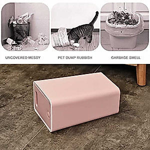 Baffect Small Trash Can with Lid Waste Basket Bathroom Garbage Can Dorm Room Essentials for Bedroom, Office, College-2.1 Gallon (Pink)