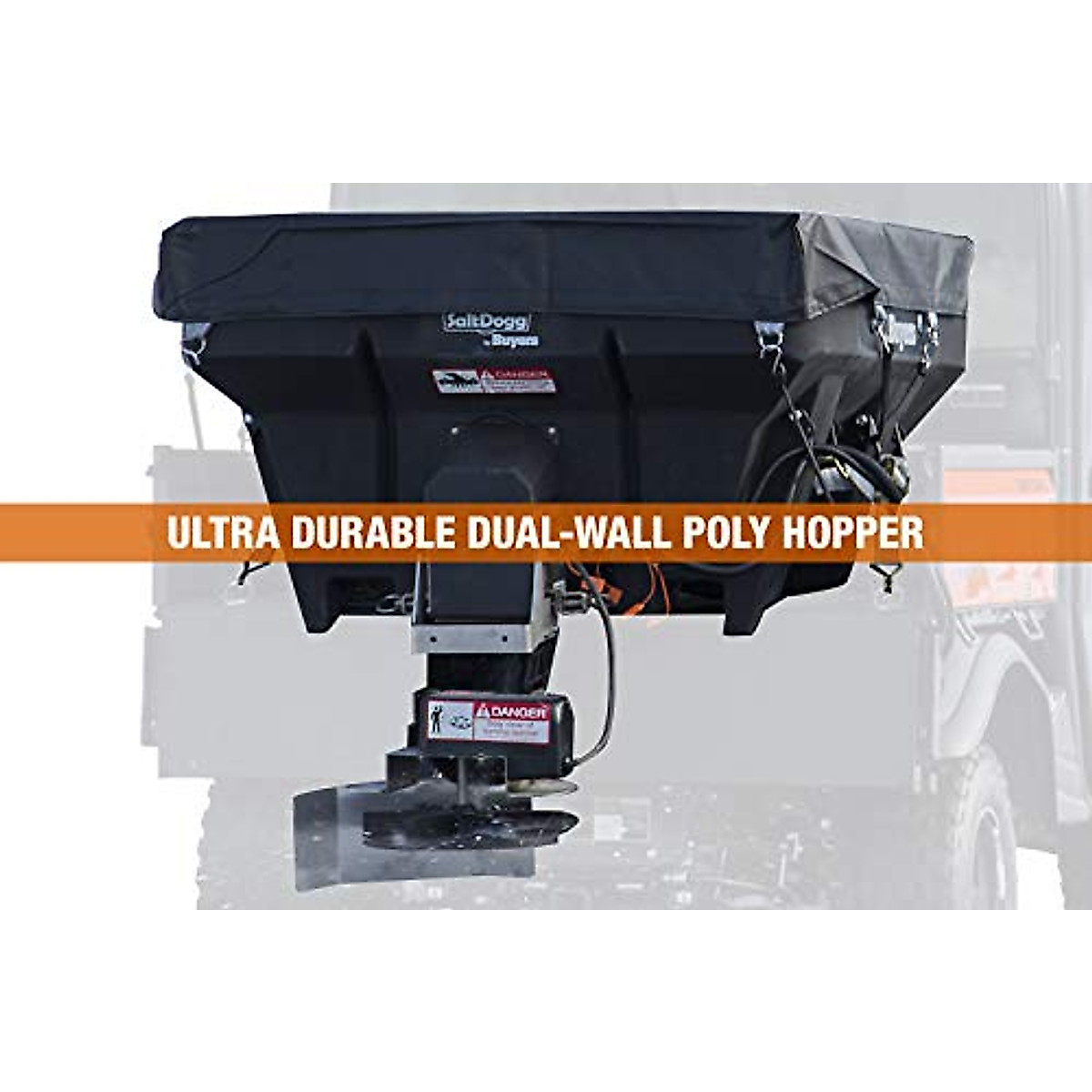 Buyers Products SHPE0750 SaltDogg 0.75 Cubic Yard Electric Poly Hopper Spreader With Standard Chute, Black