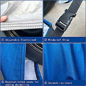 MORNYRAY Tire Covers 4 Pack,Waterproof Anti-UV Snow Sun Rain Tire Covers for Truck,RV, SUV, Trailer, Camper. (Silver, Fit 27-29 Inch Tire Diameters)