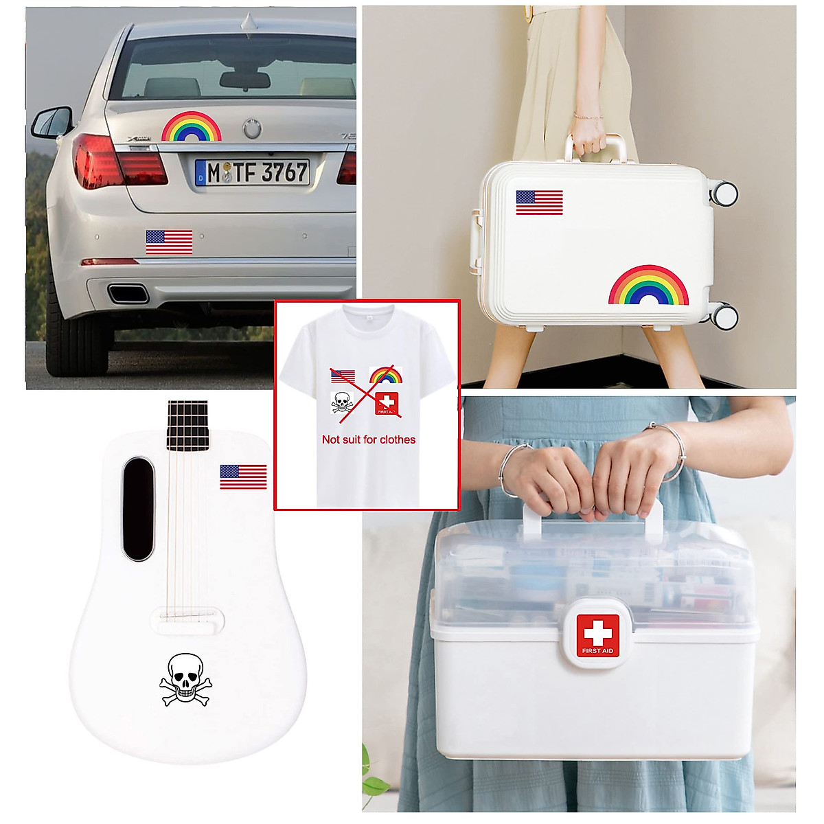 HAISDA Waterproof First Aid Kit Stickers Decal Emergency Symbol Logo Labels, Hospital Ambulance Safety Signs, Size: 2.8" x 2.8", Vinyl Wall Sticker, Pack of 10