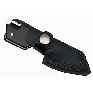 outROAR Gear Stubby Fixed Blade Knife Full Tang with Belt Loop Sheath, Heavy-Duty Tactical, Survival, Camping, Fishing, and Hunting Pocketknife, 2” Length, Wood Grip