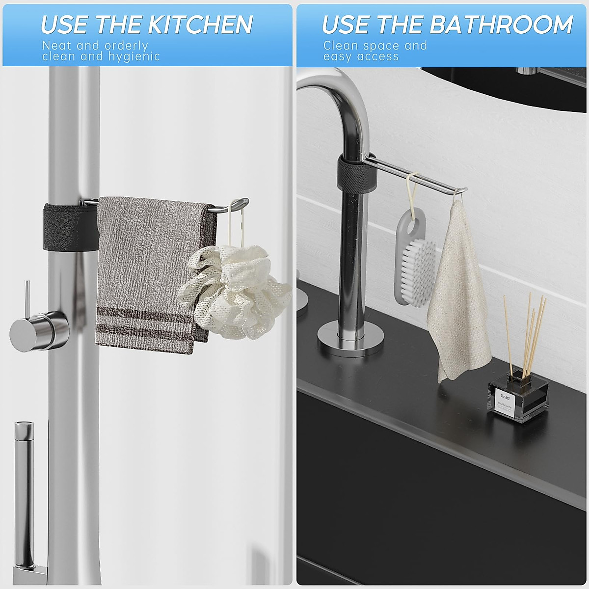 MZLlanyun Stylish and Functional Dish Towel Holder - Keep Your Kitchen Rags and Dishcloths Neat and Within Reach with This Sink Dish Cloth Holder and Storage Rack! (1, silvery)