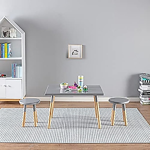 ACEssentials Kids Dipped Table and Stool Set, Gray