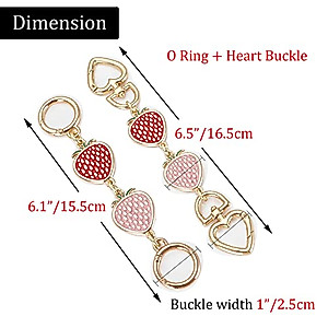 Bag Strap Extender Compatible with Coach Strawberry Collection Bags, Fashion Crossbody Purse Chain Strap Extender Extend Shoulder Strap Length, Stylish Strawberry Bag Charm (2 Red-Pink Strawberry)