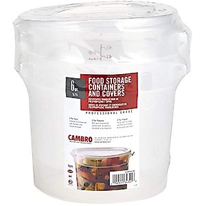 Cambro Round Translucent Container with Lid (6 qt, 2 pk.)