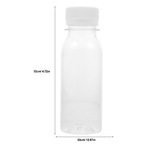 MAGICLULU 6pcs Transparent PET Milk Bottle Sealing Water Bottles Juice Bottles with Lids Small Portable Bottles for Fruit Juice Milk Storage 100ML