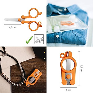 Fiskars 6411501951236 Foldable Scissors, Length: 11 cm, for Right-and Left-Handed Users, Stainless Steel Blade/Plastic Handles, one, Orange