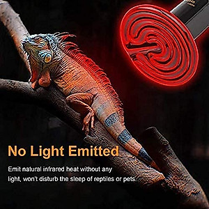 Toolzy Ceramic Heat Emitter, 150W Reptile Heat Lamp for Pet Lizard Turtle Snake Chicken Aquarium Coop, No Harm No Light