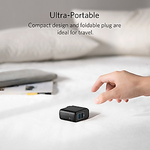USB Charger, Anker Elite Dual Port 24W Wall Charger, PowerPort 2 with PowerIQ and Foldable Plug, for iPhone 11/Xs/XS Max/XR/X/8/7/6/Plus, iPad Pro/Air 2/Mini 3/Mini 4, Samsung S4/S5, and More