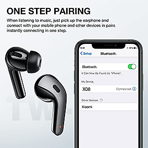 HYIEAR Wireless Earbuds – Bluetooth Headphones with Microphone and Touch Control – Ultra-Light and Ergonomic Wireless Bluetooth Earbuds – 40 Hours Playtime – IPX5 Waterproof Wireless Earphones