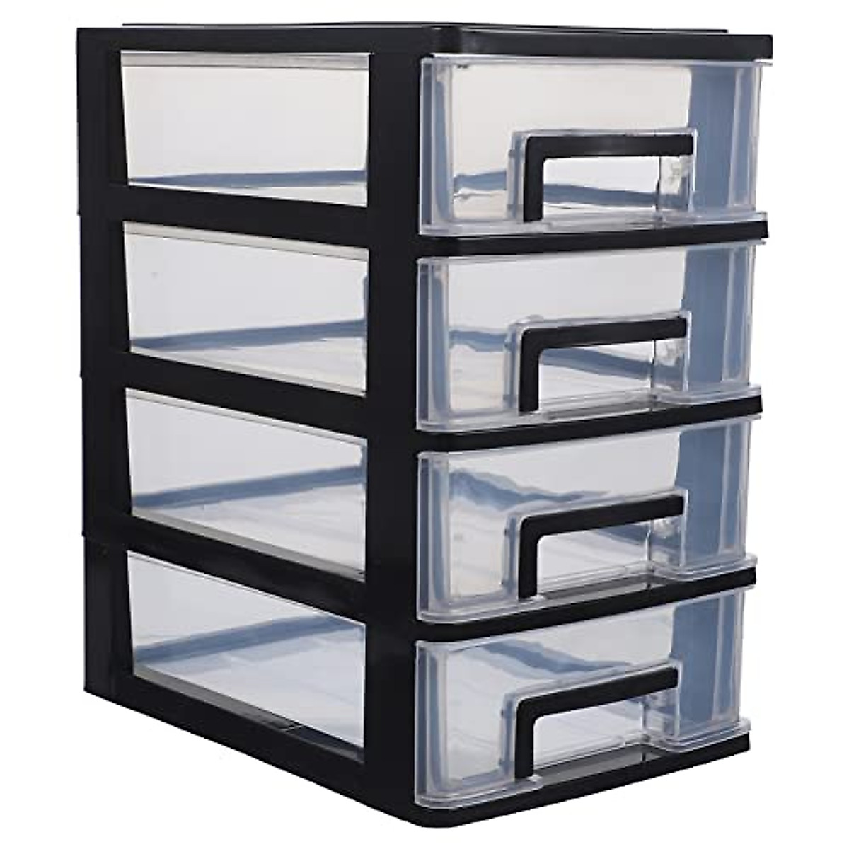 FOMIYES Storage Drawers 4 Layer Drawer Storage Tower Clear Drawers Closet Storage Box Storage Shelf Storage Rack for Office Bedroom Living Room Desk Organizer