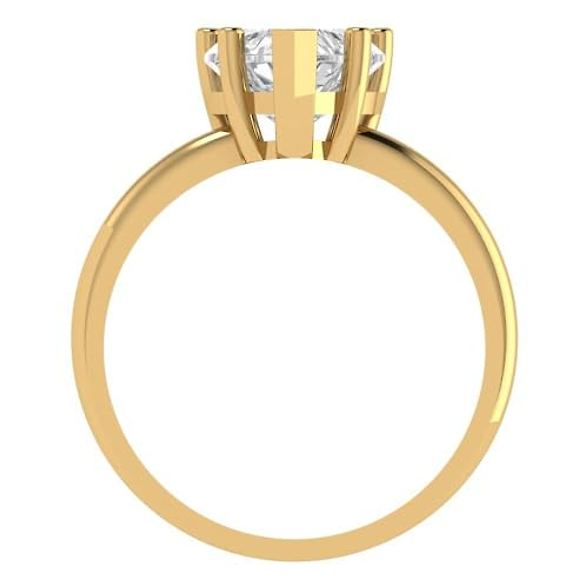 Clara Pucci 2.0 ct Heart Cut Solitaire Moissanite 5-Prong Engagement Wedding Bridal Promise Anniversary Ring 18K Yellow Gold Size 6