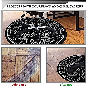 Homcomoda Gaming Chair Mat for Hardwood Floor Anti-Slip Round 47 Inch Floor Protector Low-Pile Computer Chair Mat for Office Gaming Room Home Decor