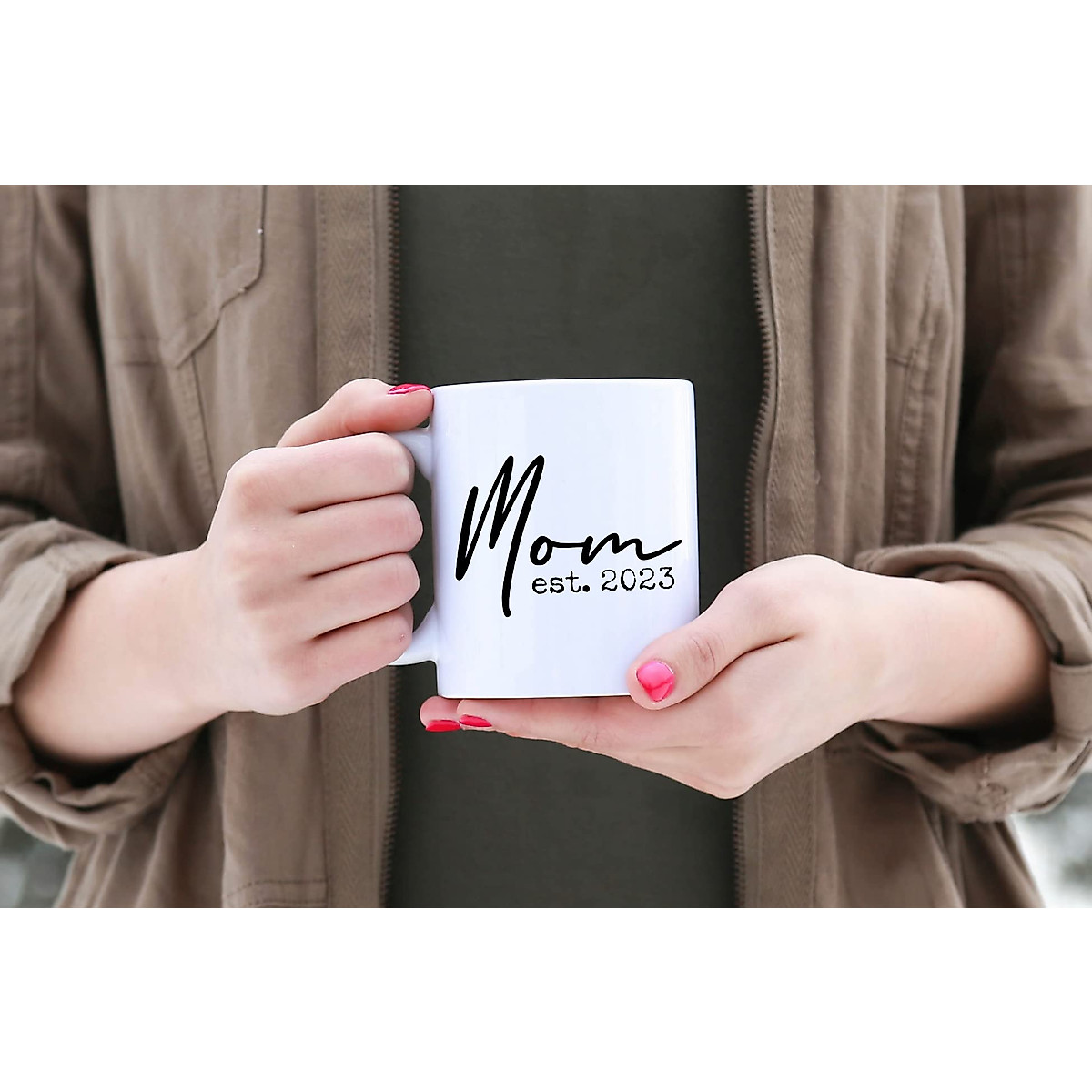 Pregnancy Gift Est 2023-New Parents Gifts-Mommy and Daddy Est 2023 11 oz Mug Set -"And So The Adventure Begins" Romper (0-3M)-Top Mom and Dad Gift Set for New Parents to Be-Gender Reveal