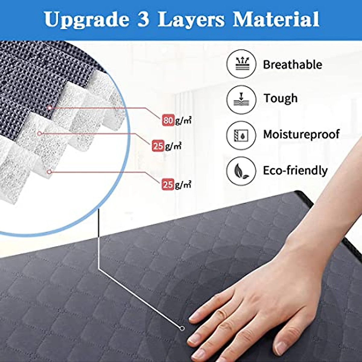 Large Storage Bags, 3 Pack Clothes Storage Bag Foldable Organizers with Reinforced Handle Thick Fabric for Comforters, Blankets, Bedding, Storage with Sturdy Zipper, Clear Window, 90 L (GRAY)