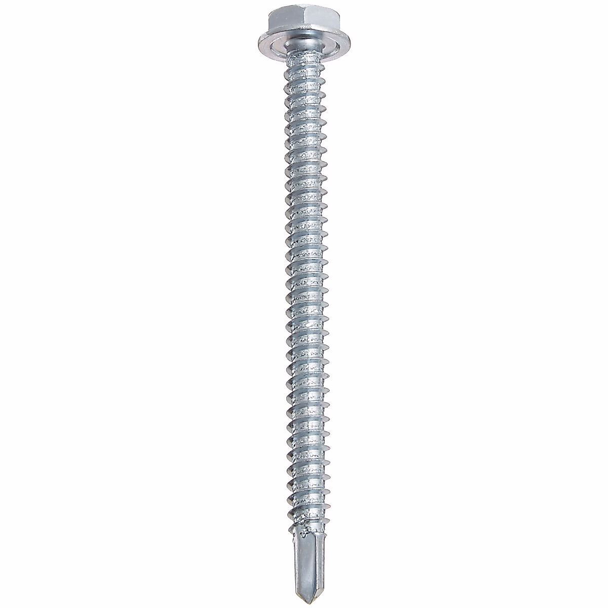 Small Parts 1040KW Steel Self-Drilling Screw, Zinc Plated Finish, Hex Washer Head, Hex Drive, #3 Drill Point, #10-16 Thread Size, 2-1/2" Length (Pack of 50)