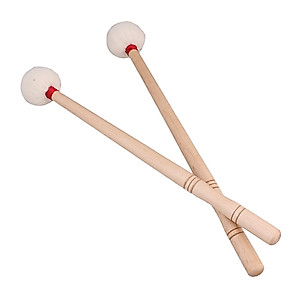 Lovermusic Length 33.5cm Timpani Stick Felt Mallet with Wood Handle Drum Accessories Pack of 2