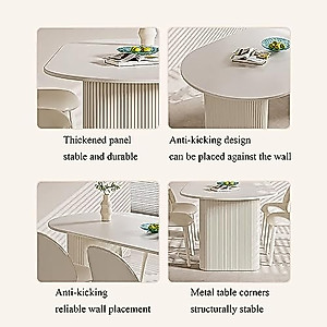 Dining table set for 4,Table Sets for 6,7 Piece Kitchen Table and Chairs Set for 6 Person,dining room table,Suitable for living room,restaurant,cafe,leisure reception desk and chair combination ( Colo