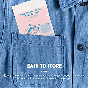 GLEAVI Disposable Toilet Seats Covers: 50pcs Portable Thick WC Pad Toilet Mat for Baby Pregnant Mom Kids Potty Training Airplane Road Trips Camping Public Restrooms Pink