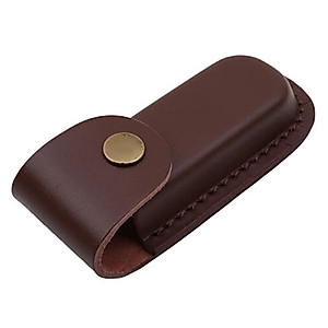 MiOYOOW Folding Knife Sheath, Portable Leather Knife Sheath Waterproof Compact Draw Knife Holster for Outdoor Hunting Camping Hiking