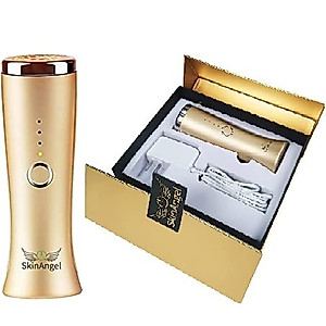 SkinAngel Red Light Therapy for Face & Neck - FDA Cleared - Infrared Skin Tightening Machine – Wand for Wrinkle Removal, Anti Aging Devices, Skin Rejuvenation - Golden