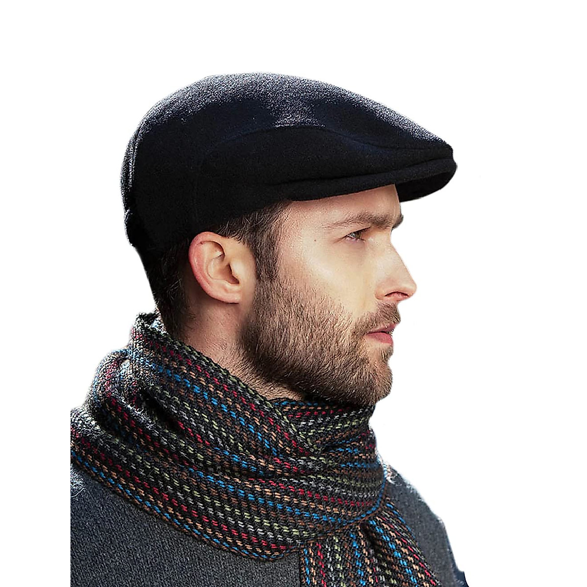 Mucros Weavers Irish Trinity Flat Cap for Men, Newsboy Hat (X-Large, Charcoal)