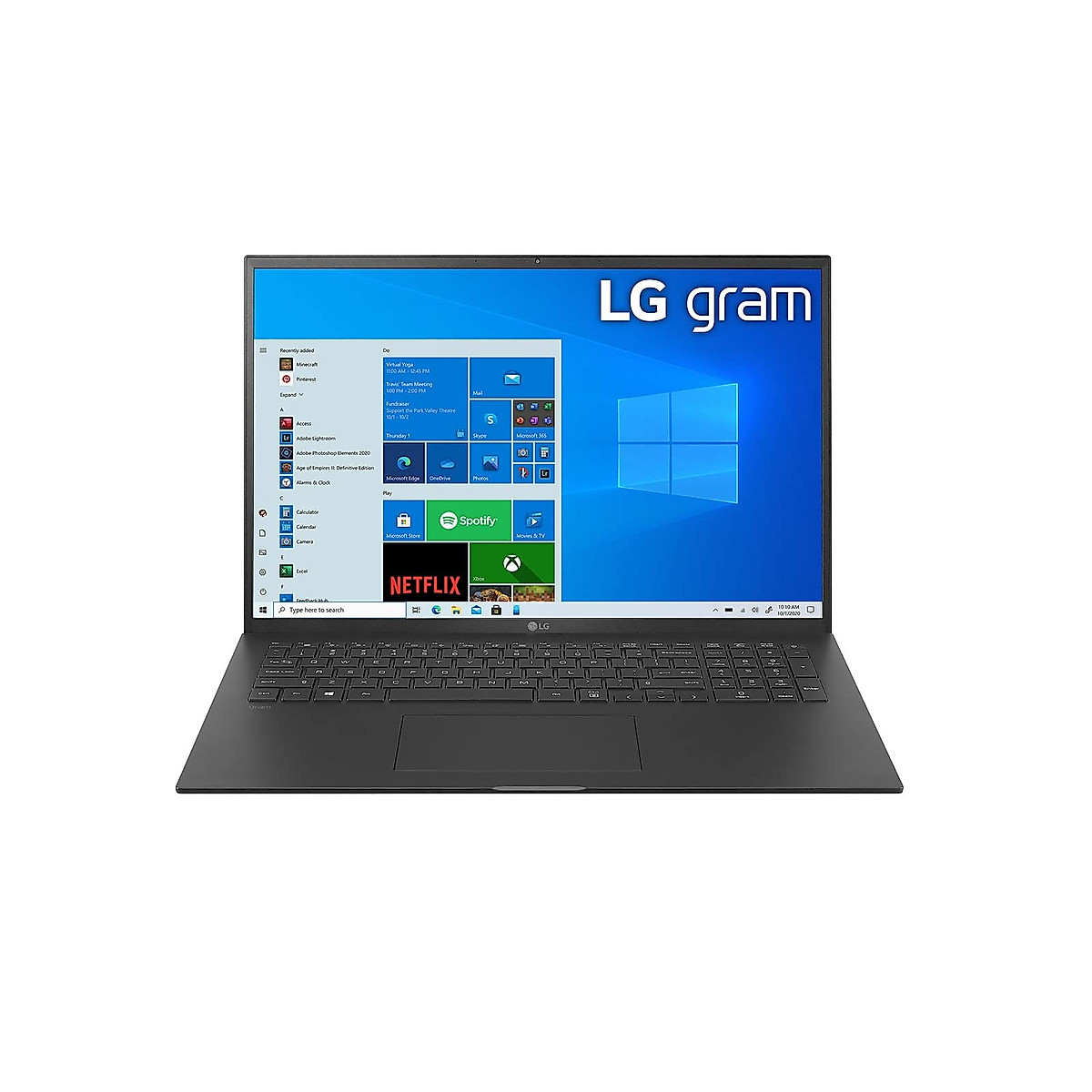 2023 LG Gram Ultralight Laptop 17" WQXGA IPS Intel Evo 4-Core i7-1195G7 16GB LPDDR4 Dual 512GB NVMe SSD Iris Xe Graphics HDMI WiFi AX USB-C Backlit Fingerprint Full Day Battery Windows 10 Pro w/RE USB