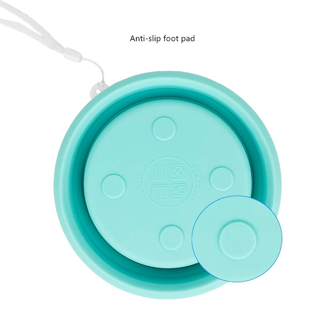 CARTINTS 950ml Collapsible Bowls-Silicone Food Storage Containers-Prep/Storage Bowls with Lids-Silicone Lunch Containers, Ideal for Travel and Camping (Blue)