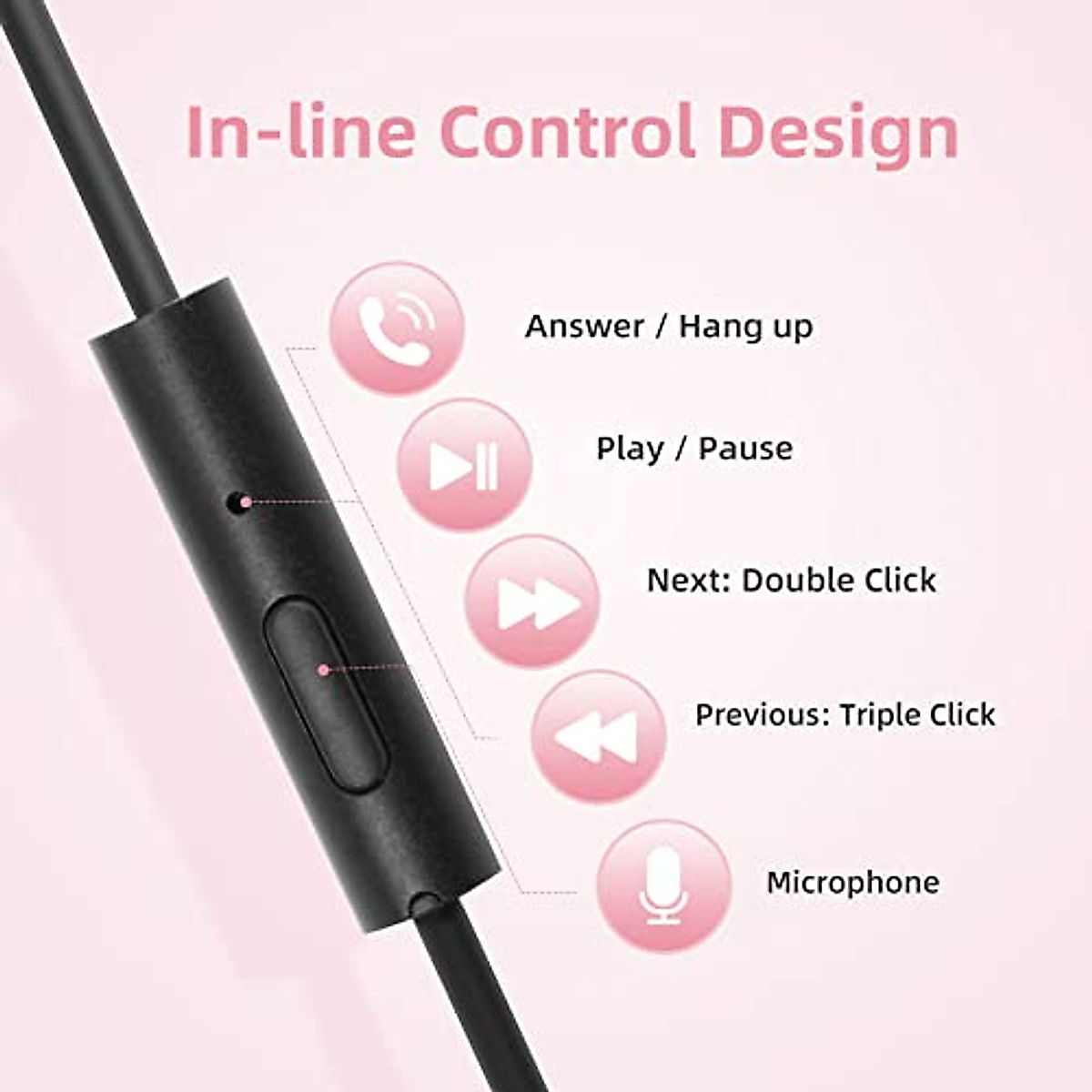 ibrain Air Tube Headphones EMF Free Airtube Earbuds Wired Air Tube Headset with Microphone in Ear Airtube Earphones Noise Cancelling with Patented Technology for Safe Listening - Black