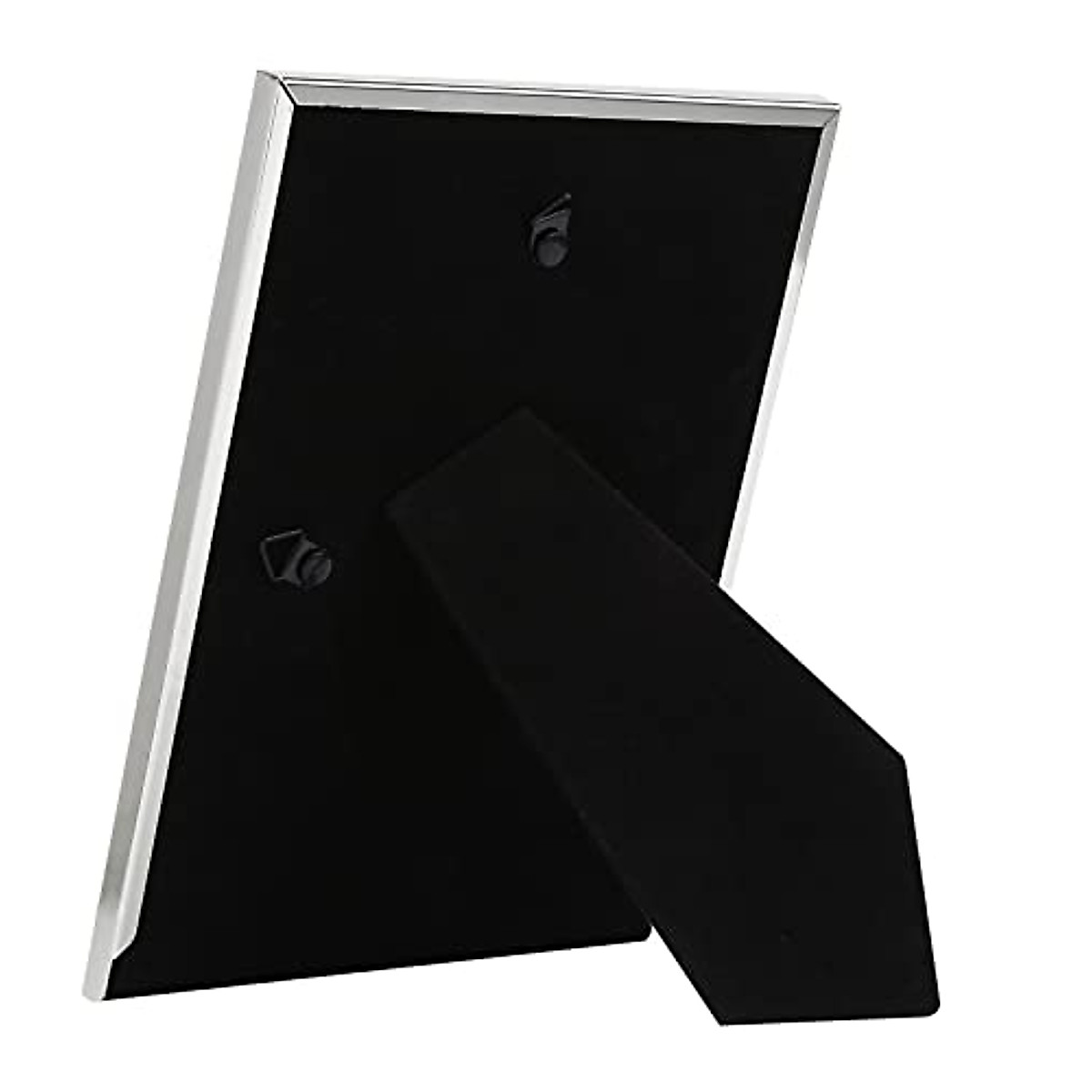 8x10'' Bamboo Detail Designs Silver Metal Picture Frame with Mat for 5x7'' Set of 2, Narrow Silver Plated Photo Frames 5 x7'' With Soft Touch Velvet Backing for Desktop and Wall Décor(Silver)